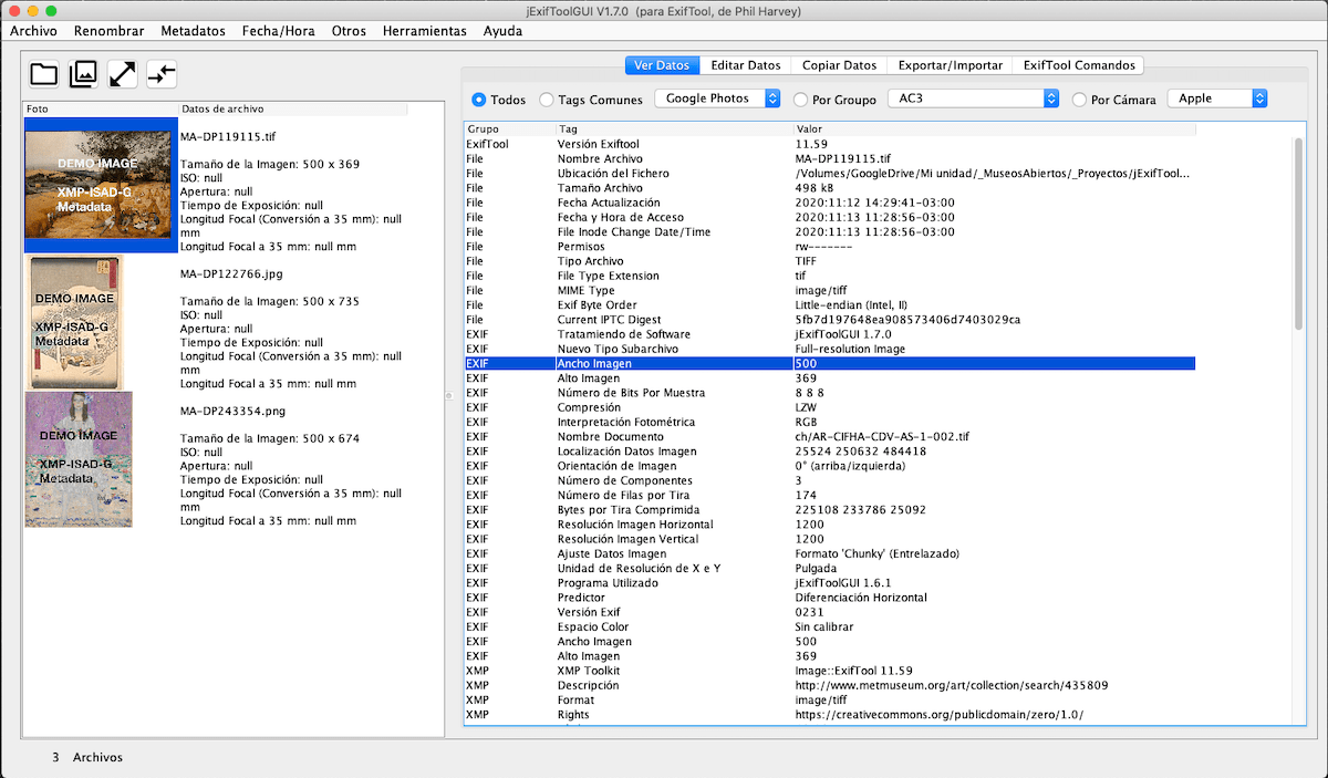 Manual jExifToolGUI (en Español) | Docs Museos Abiertos | Docs: Museos Abiertos
